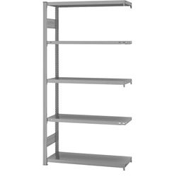 eurokraft pro System-Steckregal, Bauart mittelschwer, kunststoffbeschichtet, Regalhöhe 2000 mm, Anbauregal, Breite x Tiefe 1000 x 400 mm