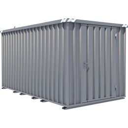 Schnellbau-Container, verzinkt, Außen-BxHxT 2100 x 2100 x 4100 mm, 1 Flügeltür kaiserkraft