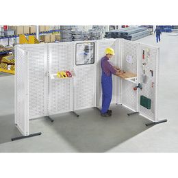 ANKE Industrie-Trennwandsystem, Eck-Kombination, linksseitig, 90&deg;, anthrazitgrau