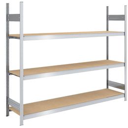 hofe Großfach-Steckregal mit Spanplatten, Höhe 2000 mm, Breite 2250 (2 x 1125) mm, Feldlast 1200 kg, Tiefe 600 mm, Grundregal