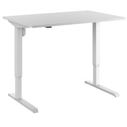 eurokraft basic Schreibtisch Venla, elektrisch höhenverstellbar, gerade, BxT 1200 x 800 mm, lichtgrau/weiß