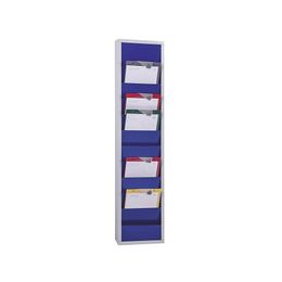 EICHNER Planungstafel, mit 10 Schienen, einreihig, HxBxT 1280 x 315 x 74 mm, blau