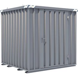 Schnellbau-Container, verzinkt, Außen-BxHxT 2100 x 2100 x 2100 mm, 1 Flügeltür kaiserkraft