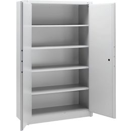 C+P Feuergeschützter Stahlschrank, gemäß DIN 4102, HxBxT 1950 x 1200 x 500 mm, lichtgrau