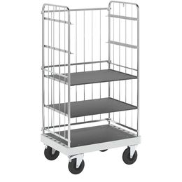 Kongamek Multi-Etagenwagen, verzinkt, LxBxH 1000 x 700 x 1900 mm, 2 Böden, Lenkrollen mit Stopp