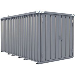 Schnellbau-Container, verzinkt, Außen-BxHxT 2100 x 2100 x 4100 mm, 2 Flügeltüren kaiserkraft