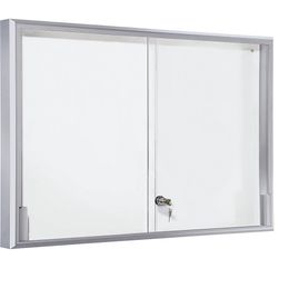 eurokraft pro Schaukasten, Alu-Rahmen, Schiebetüren, 8 x DIN A4, BxHxT 910 x 670 x 50 mm, Rahmen eckig