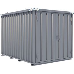 Schnellbau-Container, verzinkt, Außen-BxHxT 2100 x 2100 x 3100 mm, 2 Flügeltüren kaiserkraft