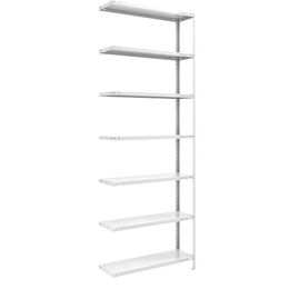 eurokraft pro Schraubregal, Bauart leicht, kunststoffbeschichtet, Regalhöhe 3000 mm, Bodenbreite 1000 mm, Tiefe 400 mm, Anbauregal