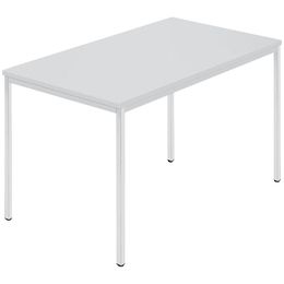 Rechtecktisch, Vierkantrohr beschichtet, BxT 1200 x 800 mm, grau / grau kaiserkraft