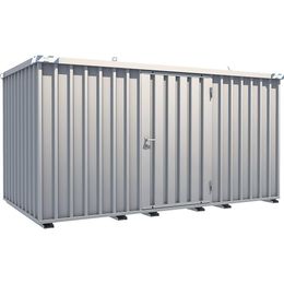 Schnellbau-Container, verzinkt, Außen-BxHxT 2100 x 2100 x 4100 mm, 1 Flügeltür lange Seite kaiserkraft