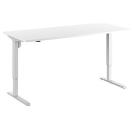 eurokraft basic Schreibtisch Venla, elektrisch höhenverstellbar, gerade, BxT 1800 x 800 mm, weiß/weiß