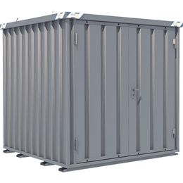 Schnellbau-Container, verzinkt, Außen-BxHxT 2100 x 2100 x 2100 mm, 2 Flügeltüren kaiserkraft