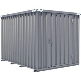 Schnellbau-Container, verzinkt, Außen-BxHxT 2100 x 2100 x 3100 mm, 1 Flügeltür kaiserkraft