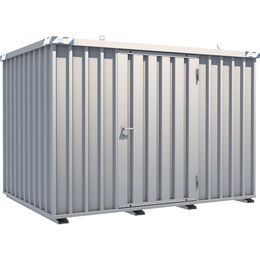 Schnellbau-Container, verzinkt, Außen-BxHxT 2100 x 2100 x 3100 mm, 1 Flügeltür lange Seite kaiserkraft