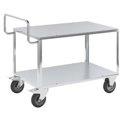eurokraft pro ESD-Montagewagen, 2 Etagen, verzinkt, Ladefl&auml;chen-LxB 1250 x 800 mm