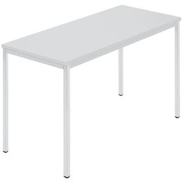 Rechtecktisch, Vierkantrohr beschichtet, BxT 1200 x 600 mm, grau / grau kaiserkraft