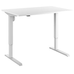 eurokraft basic Schreibtisch Venla, elektrisch höhenverstellbar, gerade, BxT 1200 x 800 mm, weiß/weiß