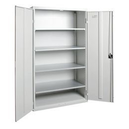 Fl&uuml;gelt&uuml;rschrank, mit Vollblecht&uuml;ren, 4 Fachb&ouml;den, lichtgrau kaiserkraft