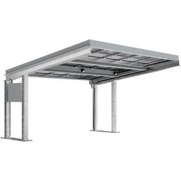 Fahrzeugüberdachung SolarCover mit PV-Modulen mit Schaltschrank, verzinkt, B 5490 mm, Grundeinheit kaiserkraft