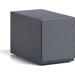 Bisley Rollcontainer Note , mit 3 Universalschubladen, HxBxT 495 x 420 x 775 mm, mit Griffleiste, anthrazitgrau