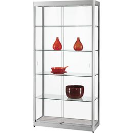 Vitrine, BxTxH 1000 x 400 x 2000 mm, LED-Beleuchtung, Leuchtkopf-&Oslash; 50 mm, ohne Unterschrank kaiserkraft