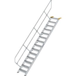 MUNK Industrietreppe, Stahl-Lochblechstufen, Stufenbreite 600 mm, 14 Stufen