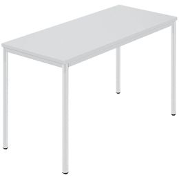 Rechtecktisch, Rundrohr beschichtet, BxT 1200 x 600 mm, grau / grau kaiserkraft