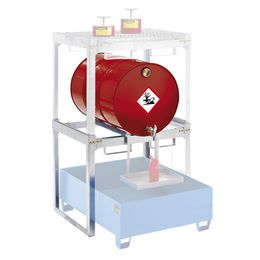 eurokraft pro Fass- und Kleingebinderegal, BxTxH 910 x 790 x 780 mm, für 1 x 200-l-Fass