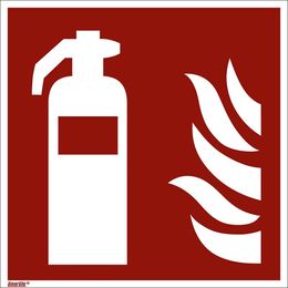 Brandschutzzeichen, Feuerl&ouml;scher, VE 10 Stk, Kunststoff, 150 x 150 mm kaiserkraft