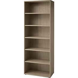 eurokraft pro Büroregal, 5 Fachböden, HxBxT 2156 x 800 x 400 mm, Nussbaum-Dekor