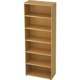eurokraft pro Büroregal, 5 Fachböden, HxBxT 2156 x 800 x 400 mm, Buche