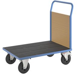 eurokraft pro Plattformwagen mit Holzw&auml;nden, mit 1 Stirnwand, LxB 1050 x 700 mm, lichtblau