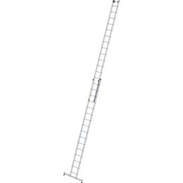 MUNK Anlegeleiter h&ouml;henverstellbar, Schiebeleiter, 2-teilig, 2 x 16 Sprossen, mit nivello&reg;-Traverse