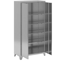 Edelstahl-Flügeltürenschrank mit Stollenfüßen, mit 4 Böden, HxBxT 1950 x 1000 x 500 mm kaiserkraft