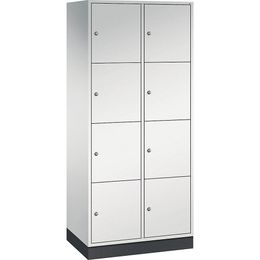 C+P 4er-Schlie&szlig;fachschrank Intro, 2 Abteile, lichtgrau, BxT 820 x 500 mm