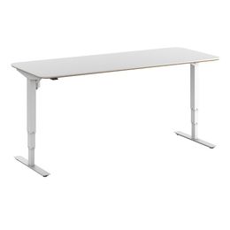 Schreibtisch Atlanta Trend, elektrisch höhenverstellbar, gerade, abgerundete Ecken, BxT 2000 x 800 mm, weiß/weiß kaiserkraft