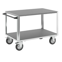 eurokraft pro Montagewagen, Tragfähigkeit 1000 kg, 2 Ladeflächen aus Siebdruckplatten, Ladefläche 1250 x 800 mm, Gestell verzinkt