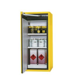 ASECOS Feuerbest&auml;ndiger Gefahrstoffschrank Typ 90, 1-t&uuml;rig, Au&szlig;en-HxBxT 1298 x 600 x 615 mm, gelb, pulverbeschichtet