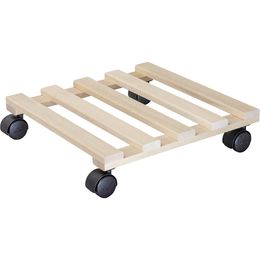 Wagner Pflanzenroller Buche PALETTI, Tragfähigkeit 100 kg, natur, LxB 340 x 340 mm, VE 4 Stk