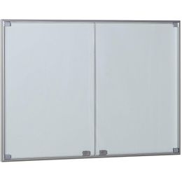 eurokraft pro Schaukasten, Alu-Rahmen, Fl&uuml;gelt&uuml;ren, Kapazit&auml;t 18 DIN A4-Blatt, HxBxT 970 x 1330 x 50 mm, Rahmen eckig