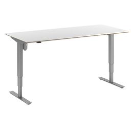Schreibtisch Atlanta Trend, elektrisch höhenverstellbar, gerade, BxT 1800 x 800 mm, weiß/silber kaiserkraft