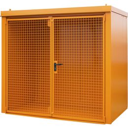 eurokraft pro Gasflaschencontainer, feuerbest&auml;ndig, f&uuml;r 45 Flaschen mit &Oslash; 230 mm, orange