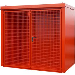 eurokraft pro Gasflaschencontainer, feuerbest&auml;ndig, f&uuml;r 45 Flaschen mit &Oslash; 230 mm, rot