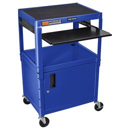 Metallwagen, Tragf&auml;higkeit 135 kg, mit Unterschrank und Auszug, Gestell blau kaiserkraft