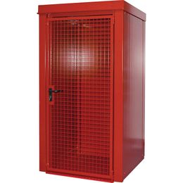 eurokraft pro Gasflaschencontainer, feuerbest&auml;ndig, f&uuml;r 9 Flaschen mit &Oslash; 230 mm, rot