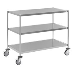 Kongamek Edelstahl-Etagenwagen, verschwei&szlig;t, LxBxH 1075 x 575 x 900 mm, 3 Etagen