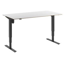 Schreibtisch Atlanta Trend, elektrisch höhenverstellbar, gerade, BxT 1600 x 800 mm, weiß/schwarz kaiserkraft