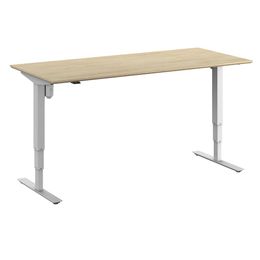 Schreibtisch Atlanta Trend, elektrisch höhenverstellbar, gerade, BxT 1800 x 800 mm, Eiche/weiß kaiserkraft