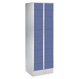Wolf Wertfachschrank, 2 Abteile, lichtgrau / taubenblau, 20 F&auml;cher
